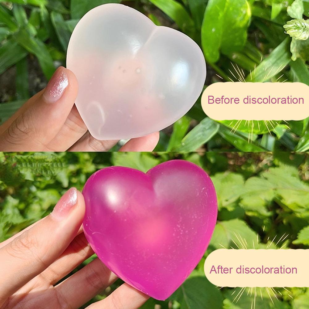 Heart Shape Maltose Squeeze Toy Changes Color When Rebound Vent It The ...