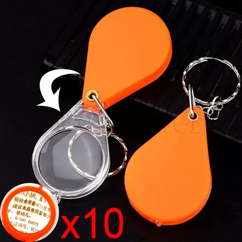 Keychain Mini Keychain with Magnifying Tools Handheld Glass Lens 10X ...
