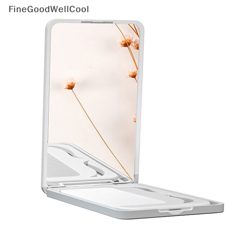 FWPH Small Mirror Comb Set Solid Color Fashion Portable Fold Makeup ...