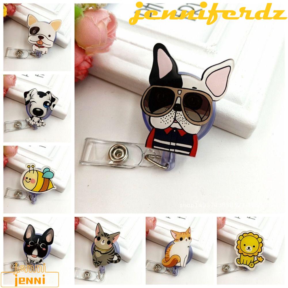 JENNIFERDZ Nurse Badge Reel, Cartoon Animals Retractable Dog Badge ...