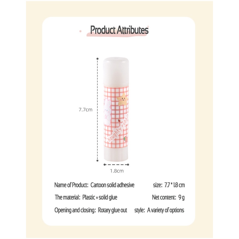 Cartoon PVA Solid Glue Students High-Viscosity Glue Stick School ...