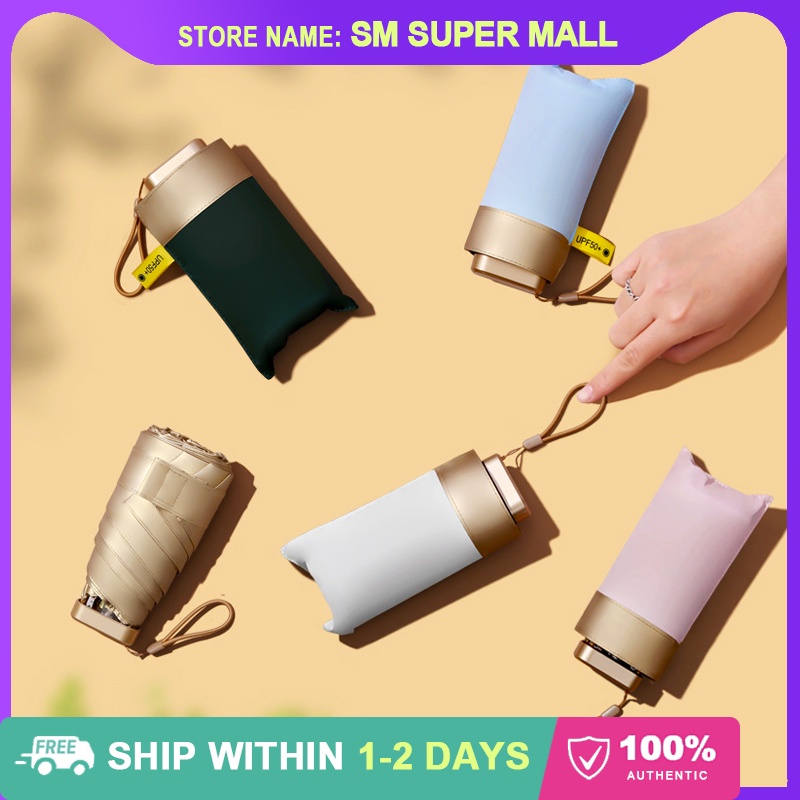 【Small Pocket Size】Mini Umbrellas UPF-50+ Portable Sun&Rain 5-folding ...