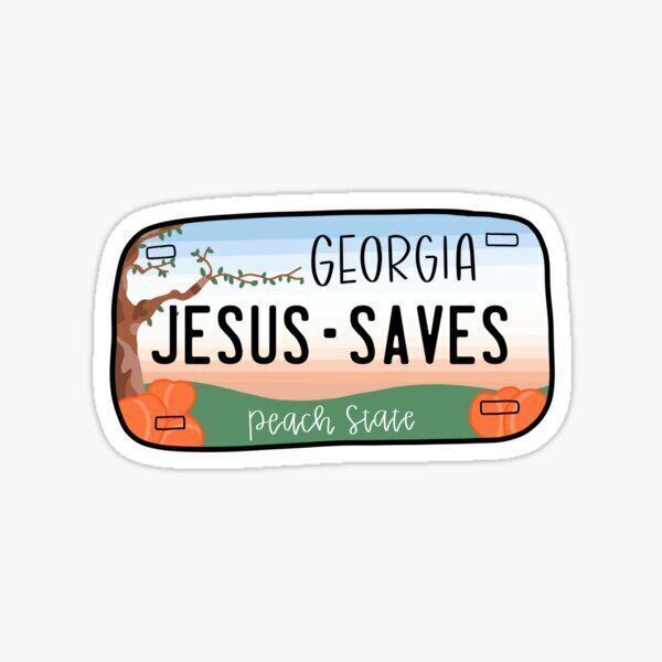Jesus Saves Georgia Tag - Bible - Religious - Stickers - Decals ...