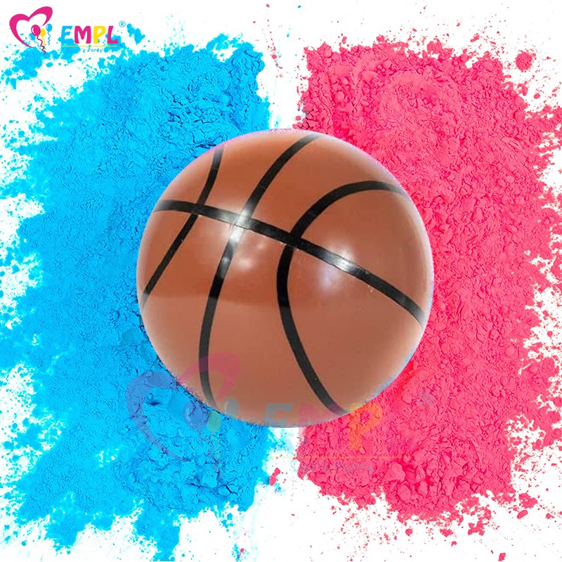 Gender Reveal Powder Basketball with Blue Pink Exploding Powder Sequins ...
