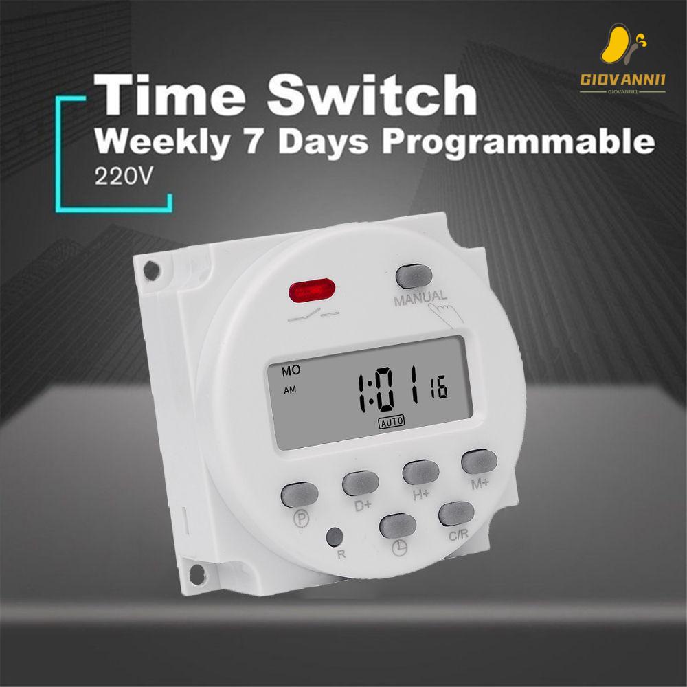 GIOVANNI1 7 Days Timer Switch 5V 12V 24V 110V 220V CN101A Time Relay ...