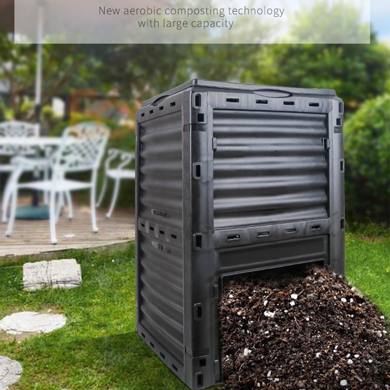Composting Bin Prevent Corrosion UV Resistant Garden Composter Container For Waste Leaf 300L 436 ...
