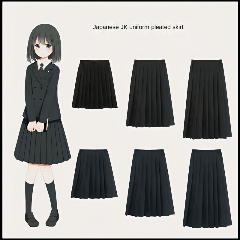Student School Uniform Japanese jk Short Skirt High Waist Slimmer Look ...