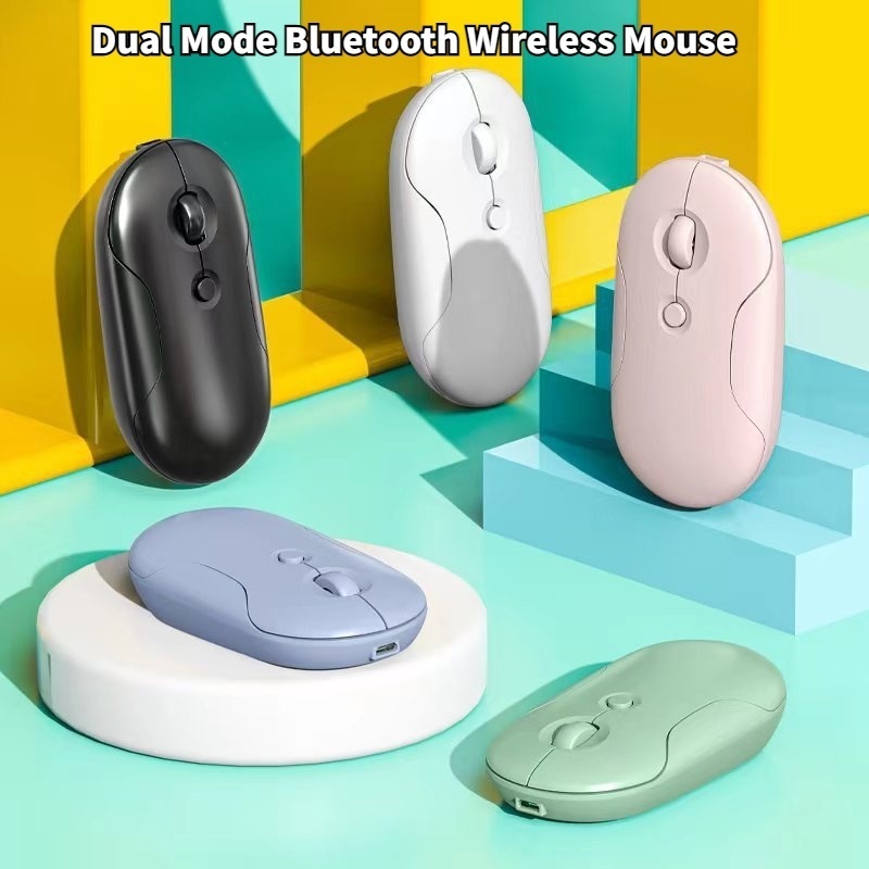 Pebble Dual Mode Bluetooth Wireless Mouse Rechargeable Silent Mouse ...