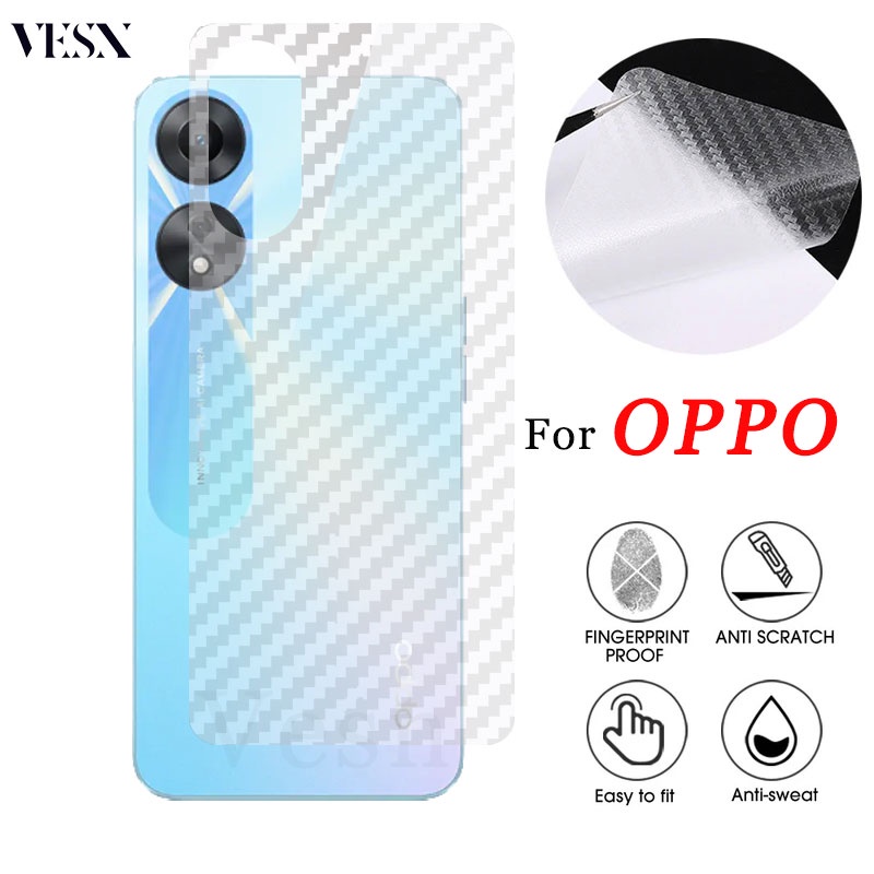 Carbon Fiber Phone Protective Back Film For OPPO A60 A79 A18 A38 A58 A98 A78 A17 A77 A77s A57 ...