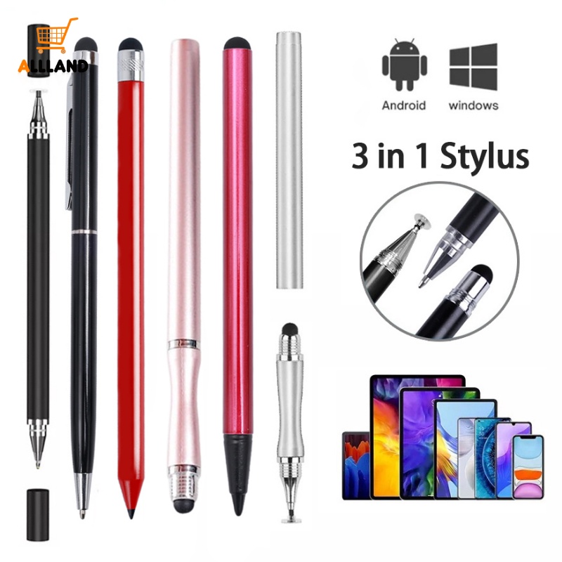 Universal 3 In 1 Stylus Pen for Smart Phone Tablet Thick Thin Drawing ...