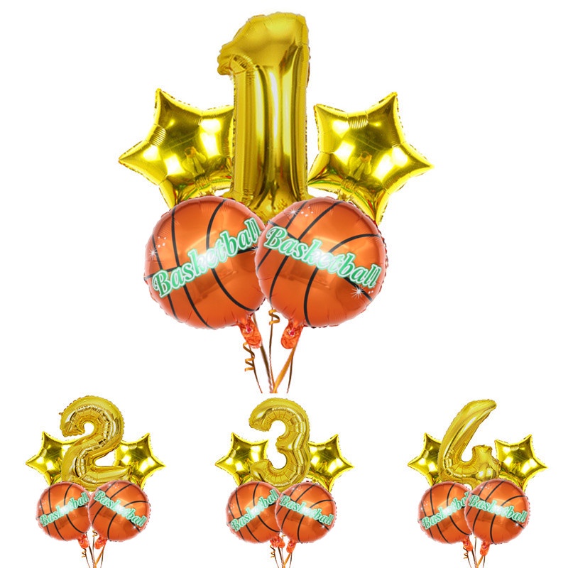 6pcs/set NBA Basketball Theme Balloons Birthday Party Decorations ...