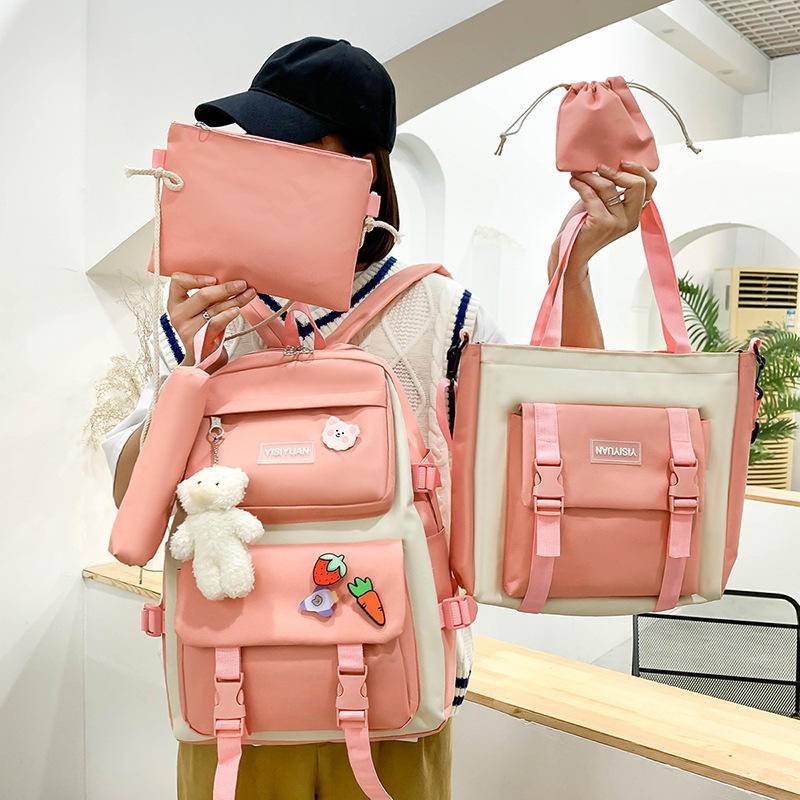 READY BLOCK 5 IN 1 5 PCS SET Women Large capacity High School Student ...