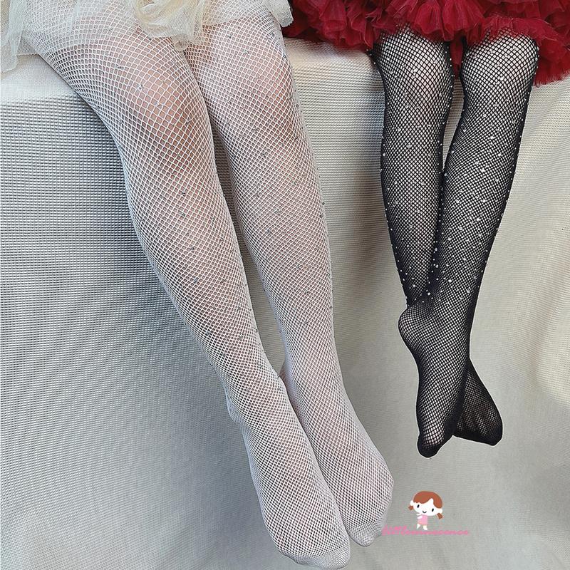 INNOCENCE-Kids Girls Fishnet Tights, Glitter Rhinestone Pantyhose ...