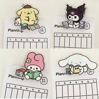 Anime Sanrio Kawaii Cartoon Acrylic Paper Clip Decorative Bookmark ...