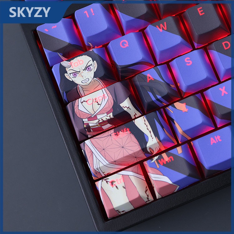 Kamado Nezuko Keycaps Cherry Profile Demon Slayer Anime PBT Dye Sub ...