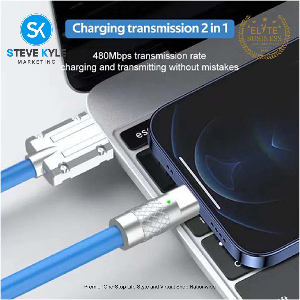 120W 6ACC Fast Charging Cable Liquid Silicone Type C / IOS / Micro USB ...