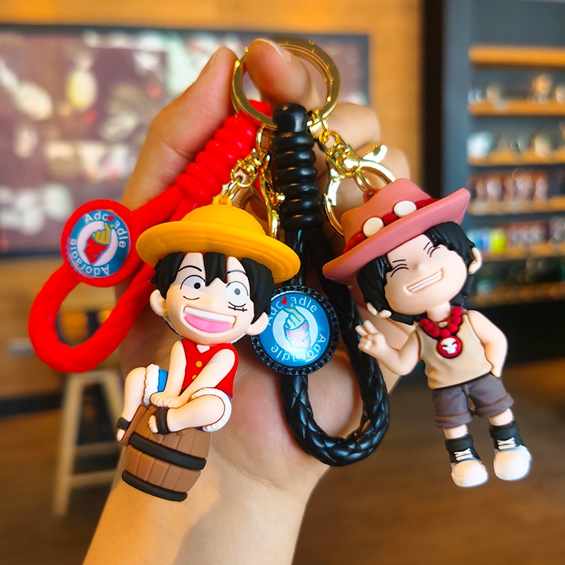 One Pcs KeyChain Luffy Zoro Chopper Usopp Keyring Cartoon PVC Doll Toy ...