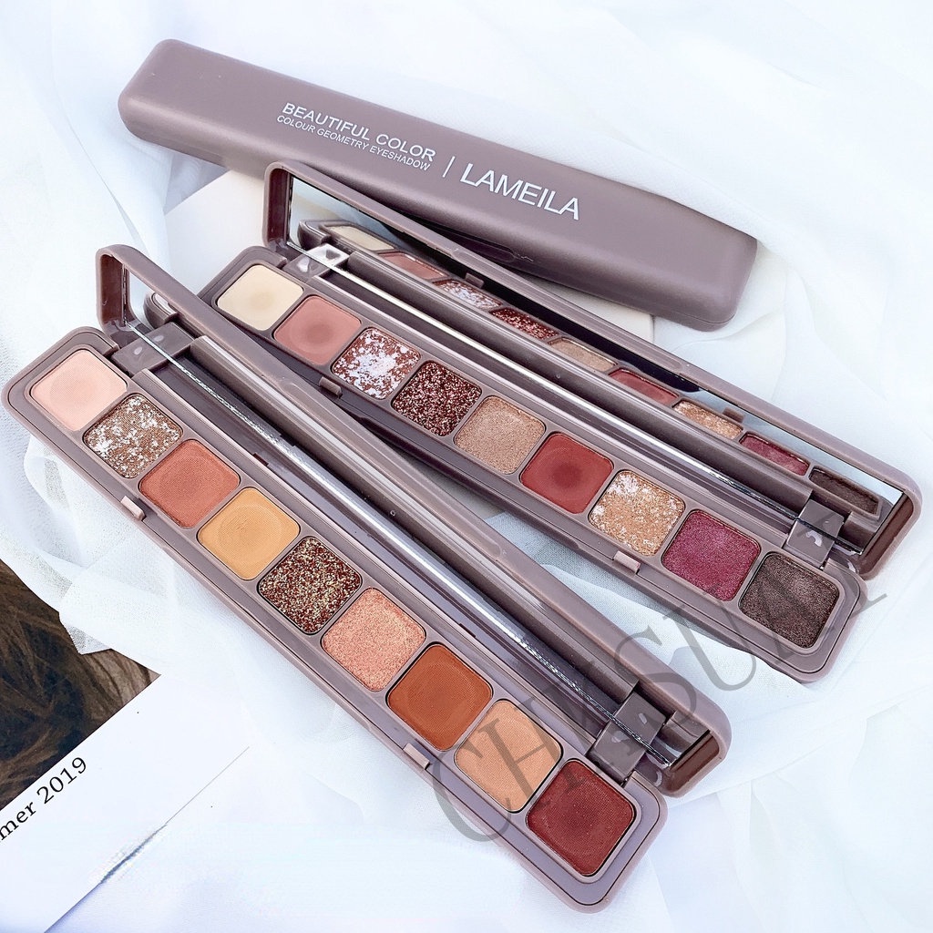 LAMEILA 9-color eyeshadow palette, clay texture, beautiful color ...