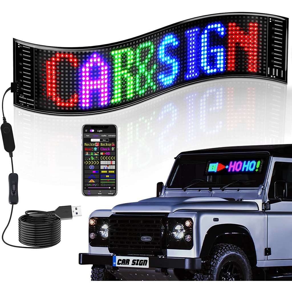 LED Matrix Pixel Panel Smart Bluetooth App Control Scrolling Bright ...