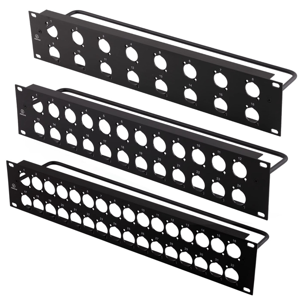 1U 2U Rack Patch Panel 8 12 16 24 Way Channel Flight Case Mount for XLR ...