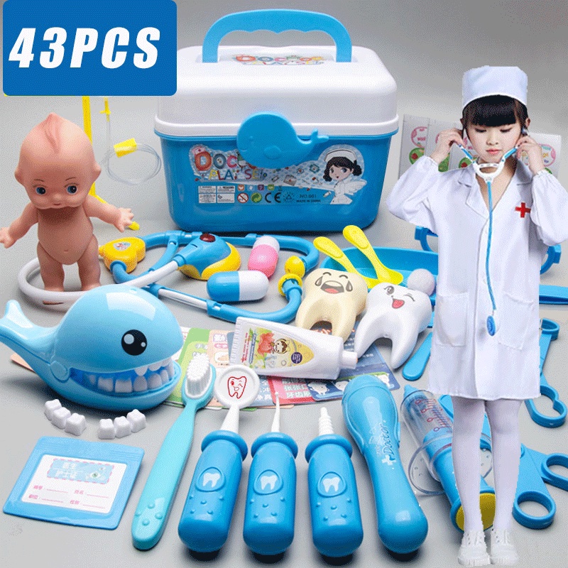 【PH STOCK】43 PCS Doctor Nurse Toy Set Stethoscope Medical Box House ...
