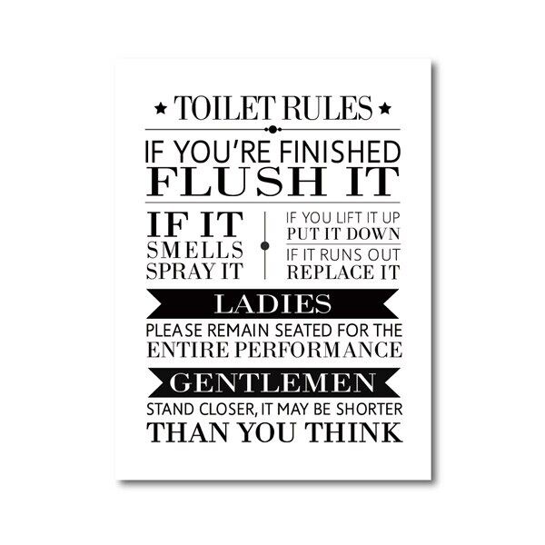 Toilet Door Logo Printing Bathroom Rules Modern Simple Attractive ...