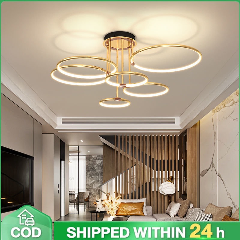 Modern Chandelier Ceiling Light for Living Room Tri Color Hanging ...