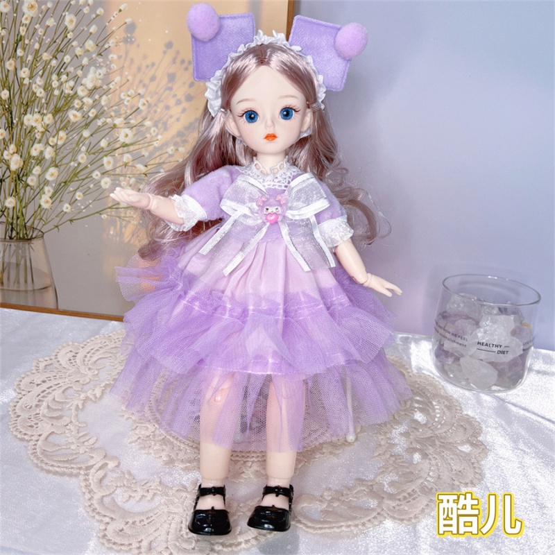 New 1/6 30cm BJD Fat Doll Girl Activity Joint Comic Face Set Girl Dress ...