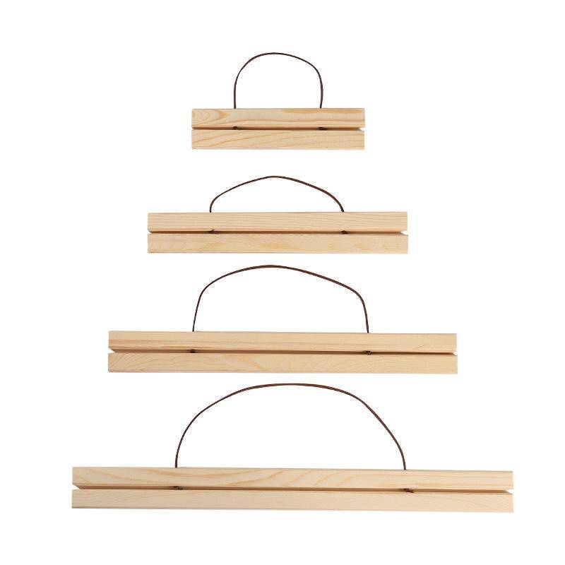 Kids Artwork Display Frame Vintage Poster Hanger Set Wide Wooden Poster ...