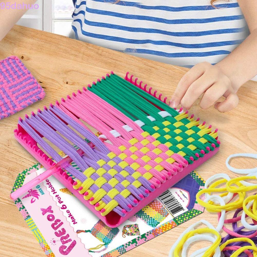 DAHUO Pot Holder Loom Knitting Kits, Knitting Handcraft Potholder Loops ...