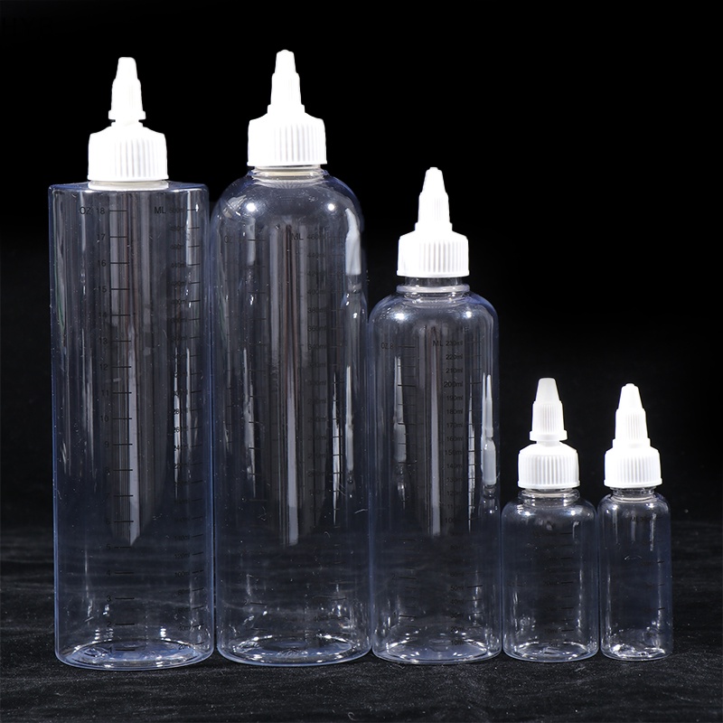 HYB 30ml/50ml/230ml/460ml/500ml Plastic PET Refillable Bottle Oil Liquid Dropper Bottles Twist ...
