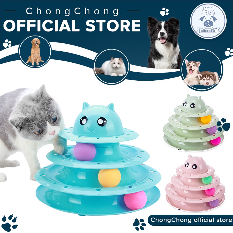 Cat Interactive Toys with Balls Cats Four-tier Turntable Pet ...