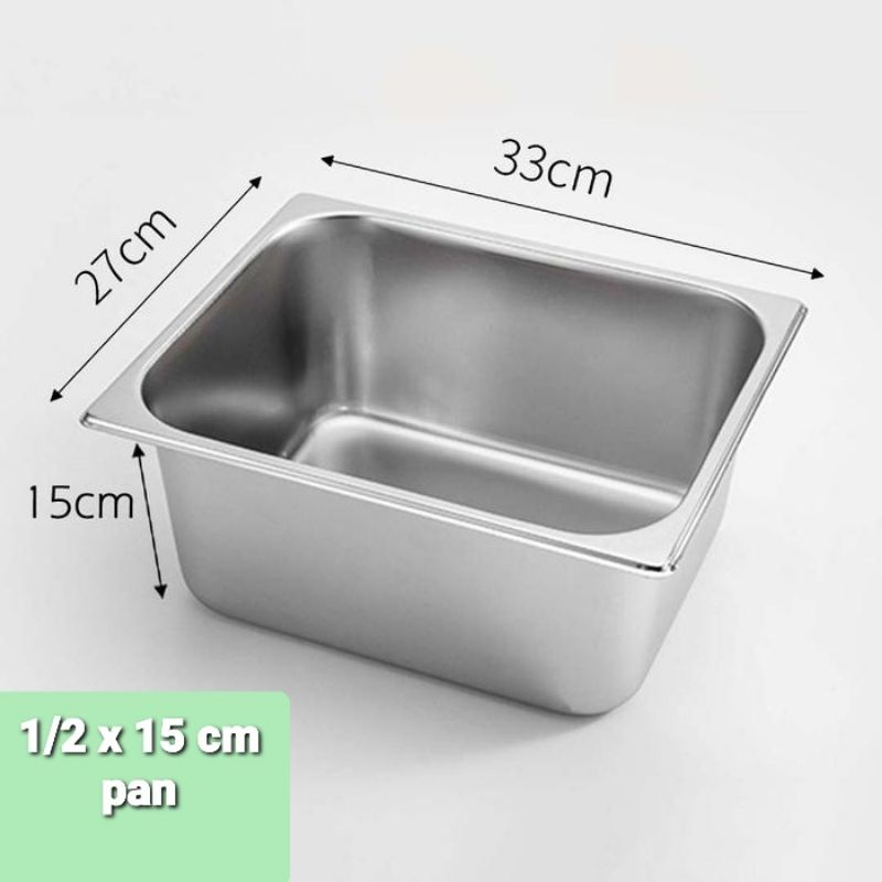 GASTRONORM PAN 1/2 X 15 CM STAINLESS STEEL | Shopee Philippines