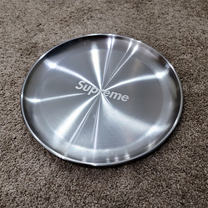 Supreme Stainless Steel Disc Solid Color Dinner Plate Frosted Barbecue ...