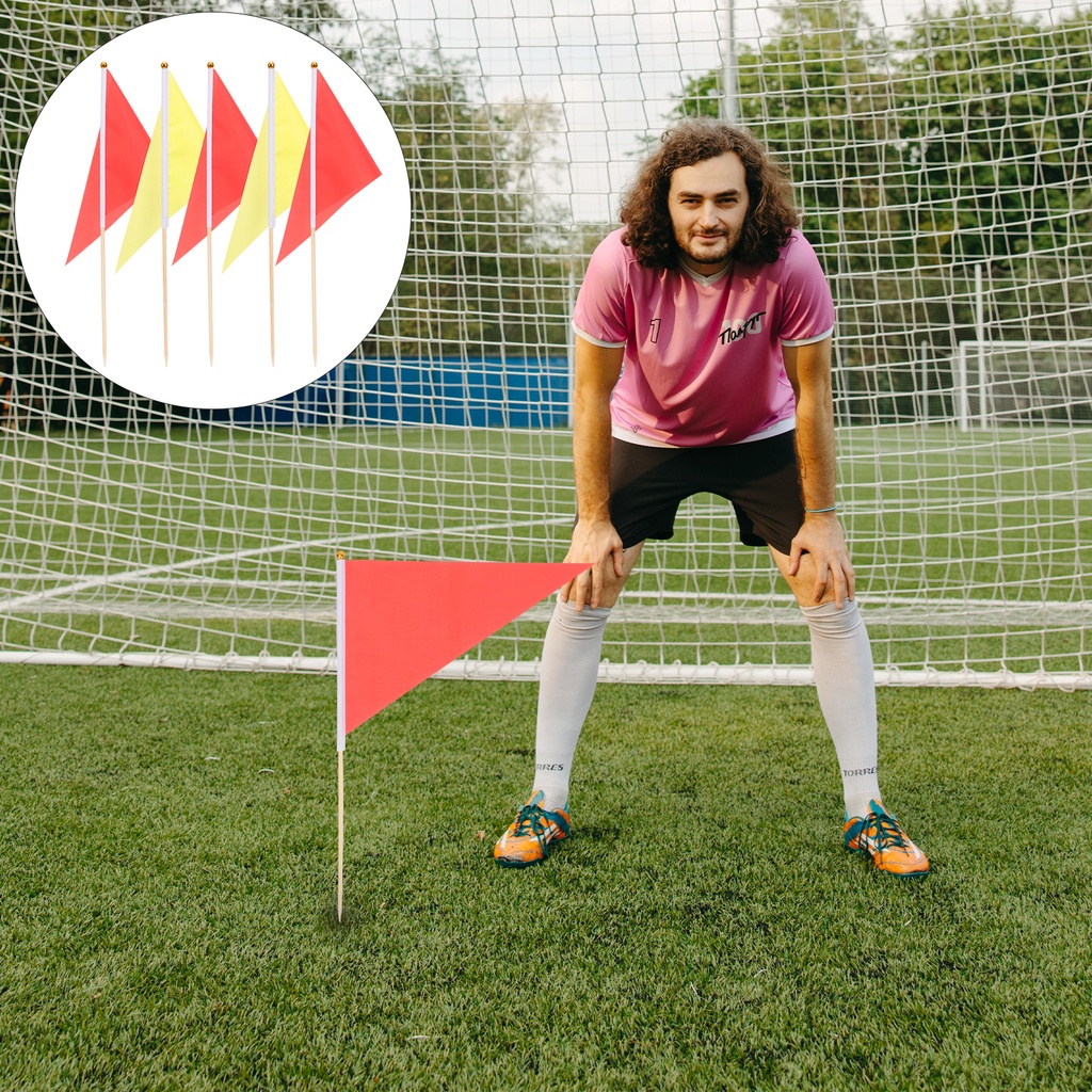 10 Pcs High Visibility Safety Flag Flags Triangle Bunting Football Mini ...