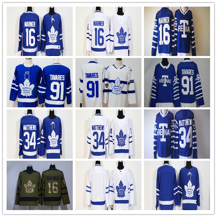Nhl Hockey Jersey Toronto Maple Leafs 16 34 MATTHEWS Hockey Jersey ...