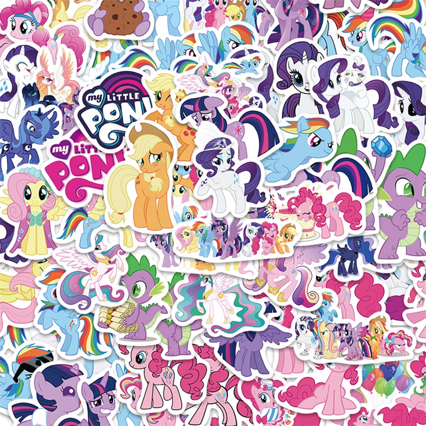 100Pcs/Set My Little Pony Stickers DIY Fashion Waterproof Doodle Decals ...
