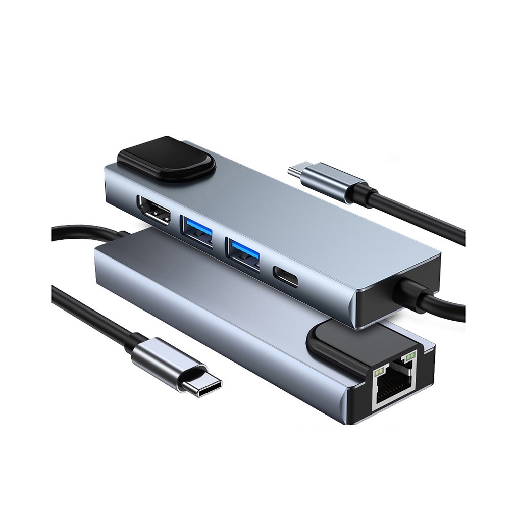 (707) HUB USB TYPE-C TO HDTV 5 in 1 High Speed 1000Mbps 4K 1 Year ...