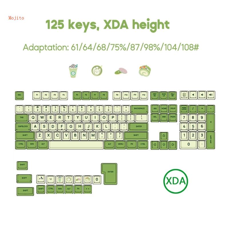 Mojito DYE-SUB XDA Profile Matcha Green English Keycap Set For ...