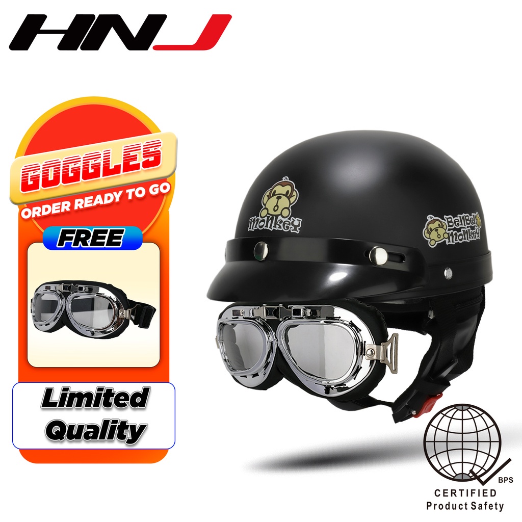 HNJ XT-02 Motorcycle Helmets Half Face Vintage Harley Retro Motor ...