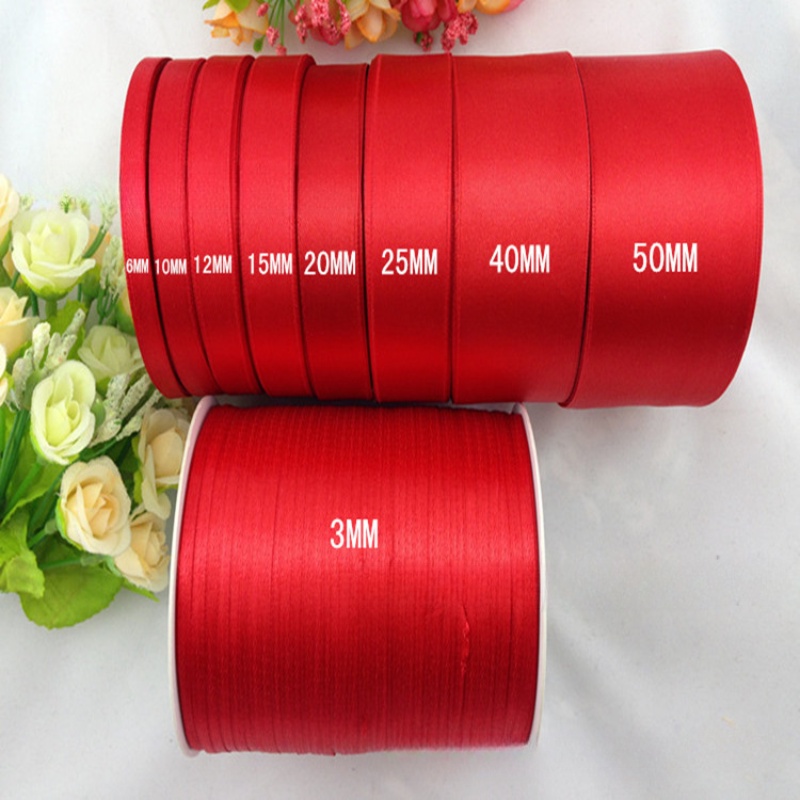 25 yards multi-size red ribbon, single and double sided ribbon, gift ...