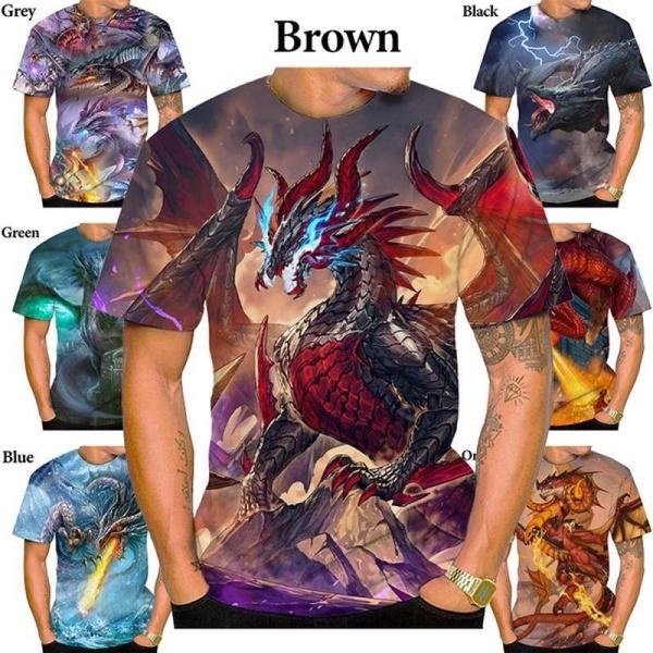 Fashion 2023 Dragon 3d Printing Mens Fashion Hip Hop Funny Streetwear