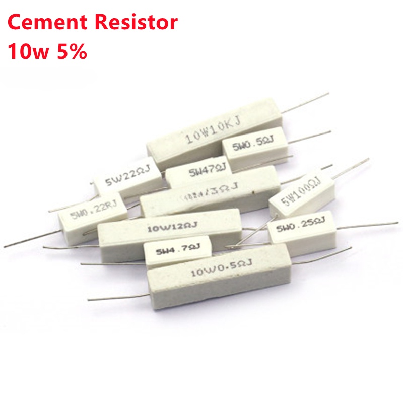5Pcs SQP Cement Resistor 5W 10W 0.1R 0.22R 0.5R 1R 2.2R 4.7R 5R 10R 15R ...