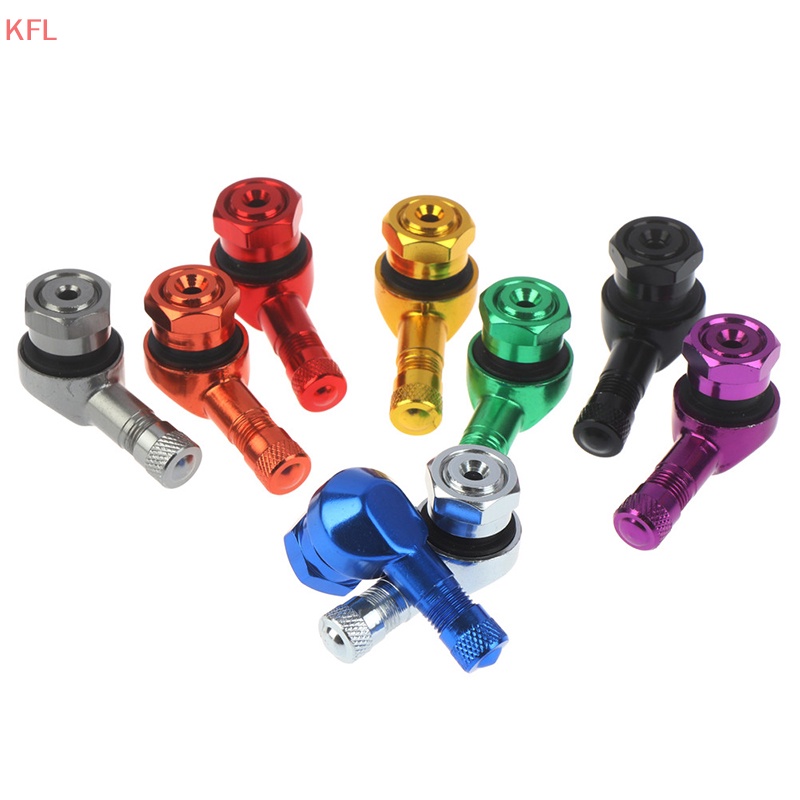 (KFL) 2PCS CNC Motorcycle 90 Degree Angle Wheel Tire Stem Tubeless ...