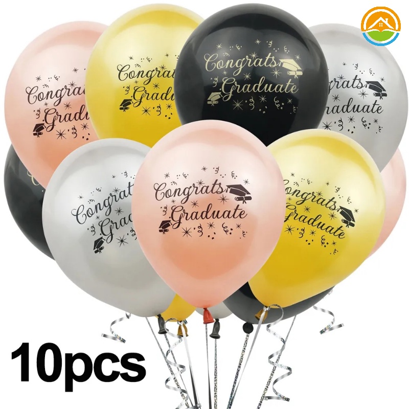 10pcs Graduation Season Decoration Balloon/Congrats Graduate Bachelor ...