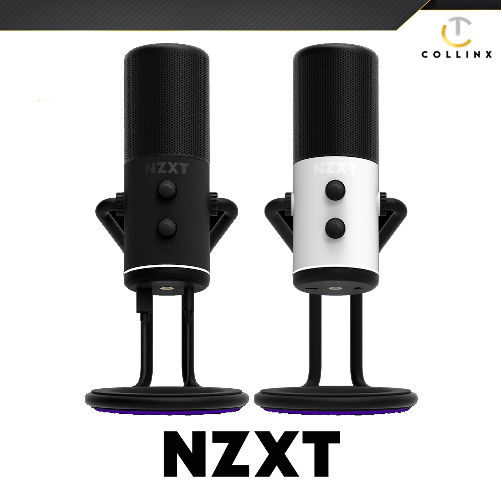 NZXT Capsule Black/White Microphone | USB Cardioid Streaming, Gaming ...
