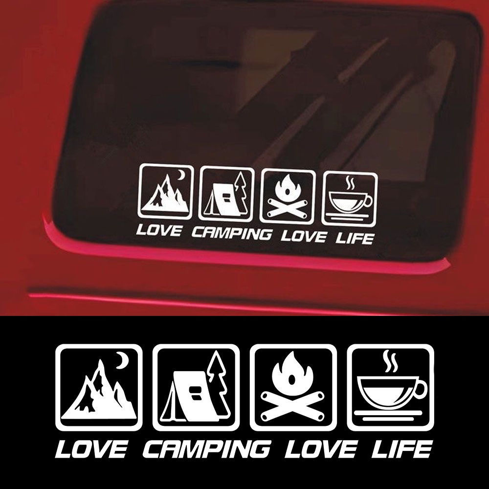 Camping Bonfire Reflective Car Stickers Love Camping Love Life Auto ...