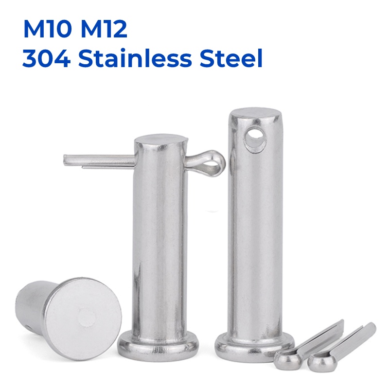 M10 M12 GB822 304 Stainless Steel Axis Pin with Hole Pin Shaft Cotter ...