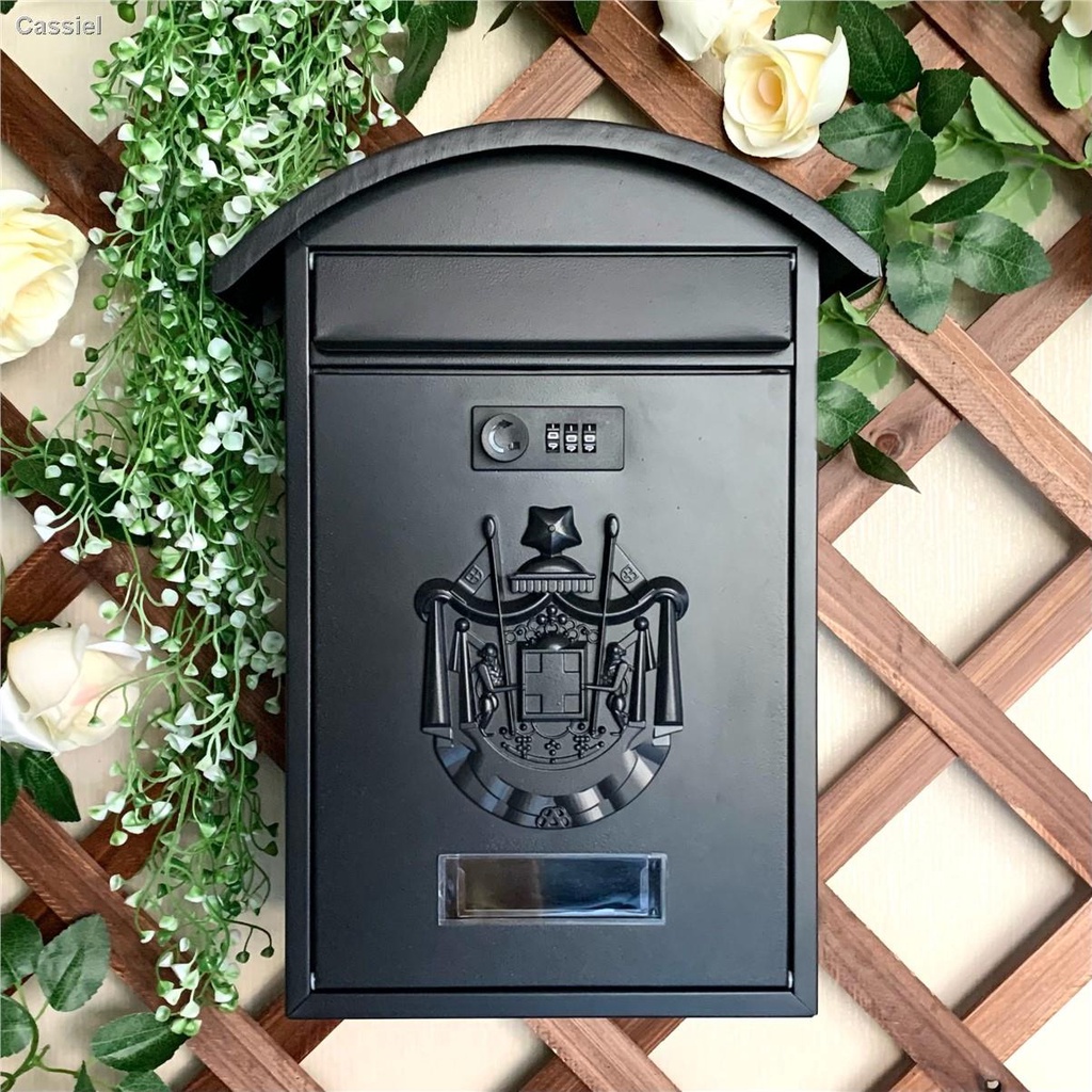 Villa outdoor post mailbox rainwater-proof mailbox with combination ...
