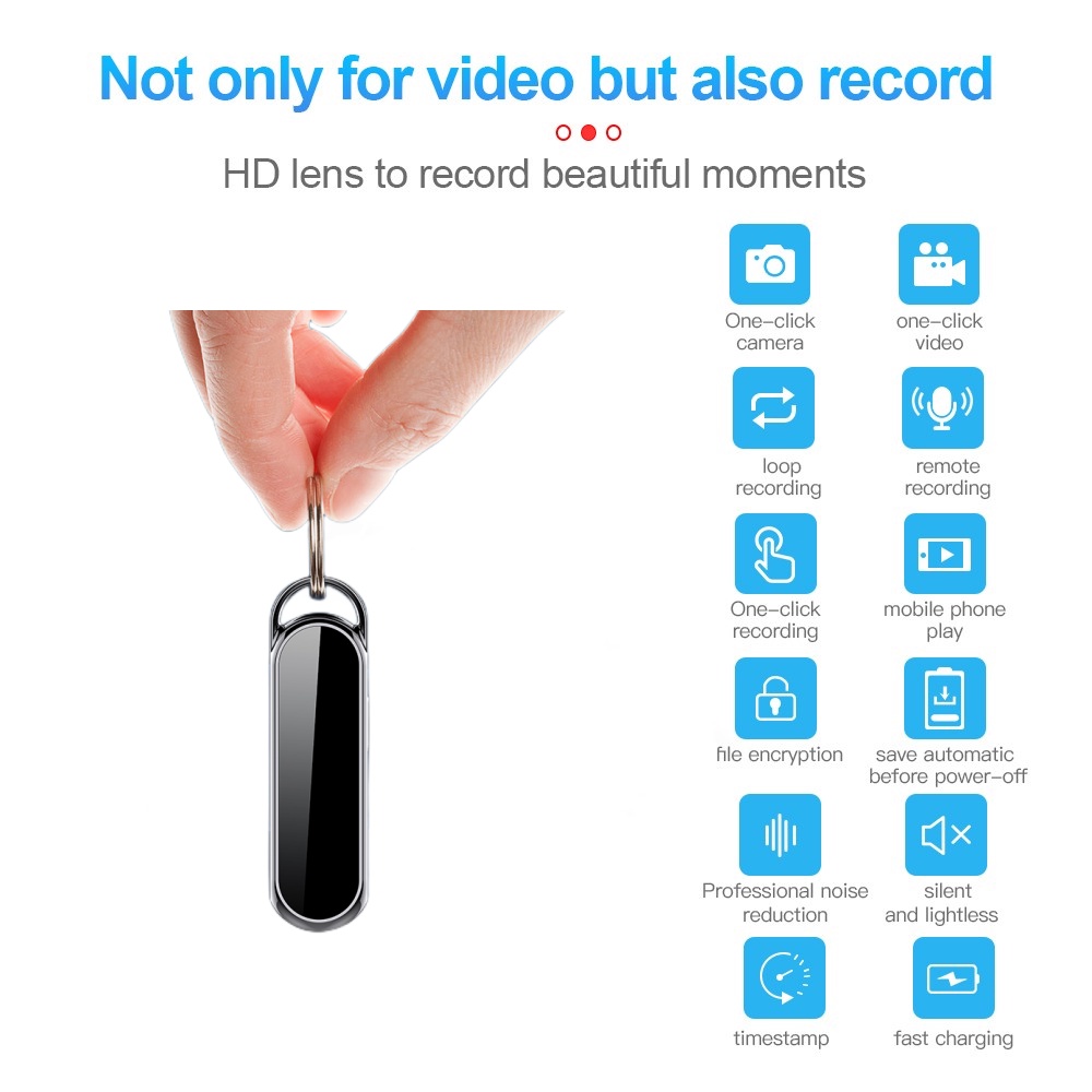 Mini Video Recorder 1080p HD Wearable Pedant One Click Recording ...